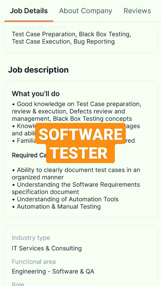 Sofcon India Softwaretester Jobs Testersoftwaretesting Developertesting Itjobs