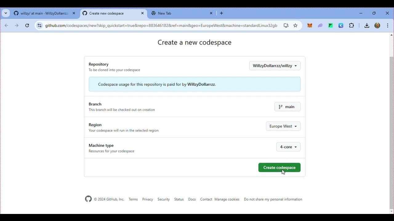 How To Use Github Codespaces With An Extra Guide On Deploying A Contract On Ethernity Chain