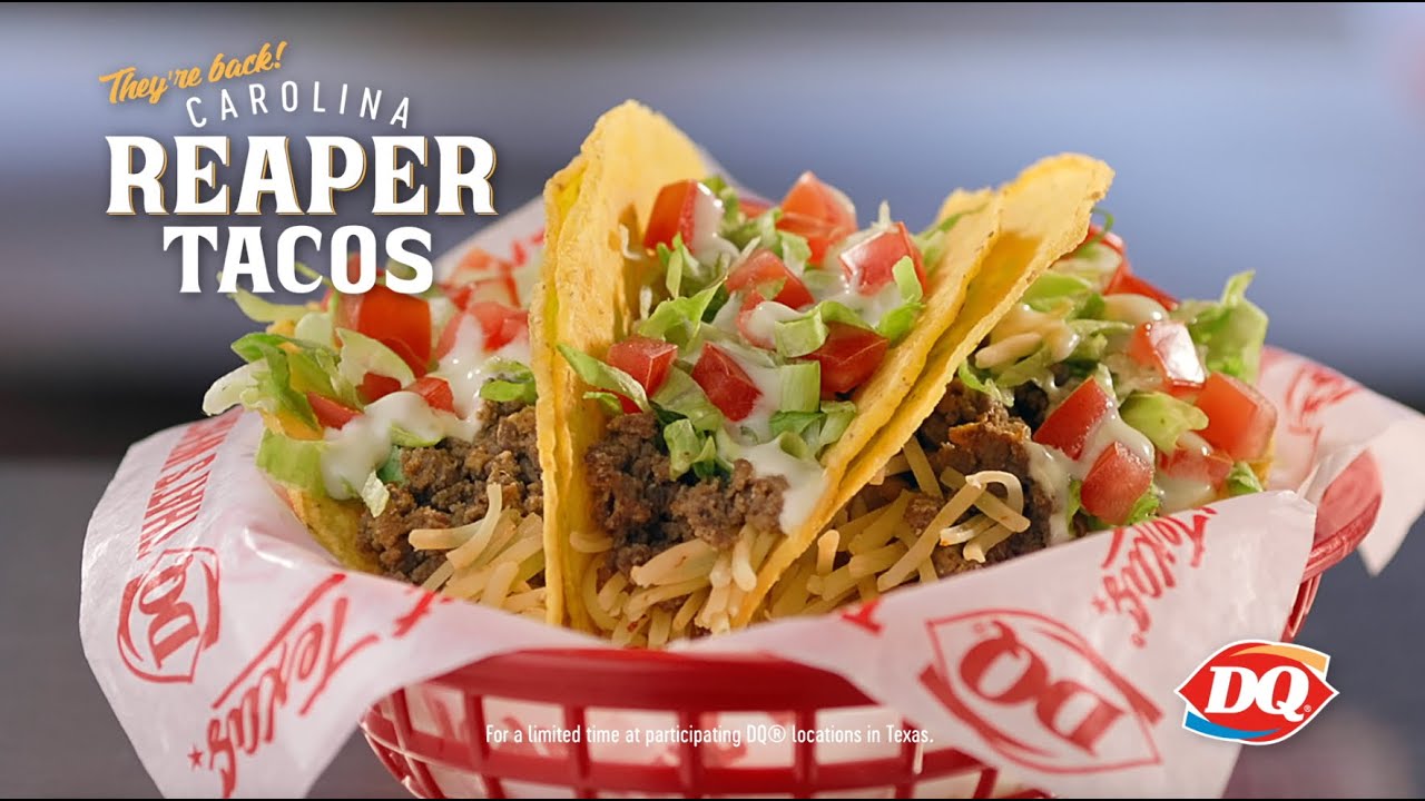 Texas Dairy Queen - They're Back! Carolina Reaper Tacos (English) - YouTube