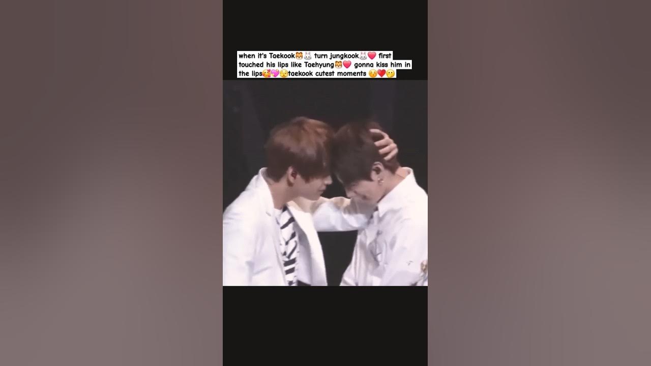 jk first touched his lips like Tae gonna kiss him in the lips🫣#taekook#vkook#ytshorts # ...