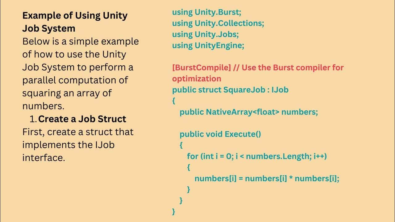 The Unity Job System. - YouTube