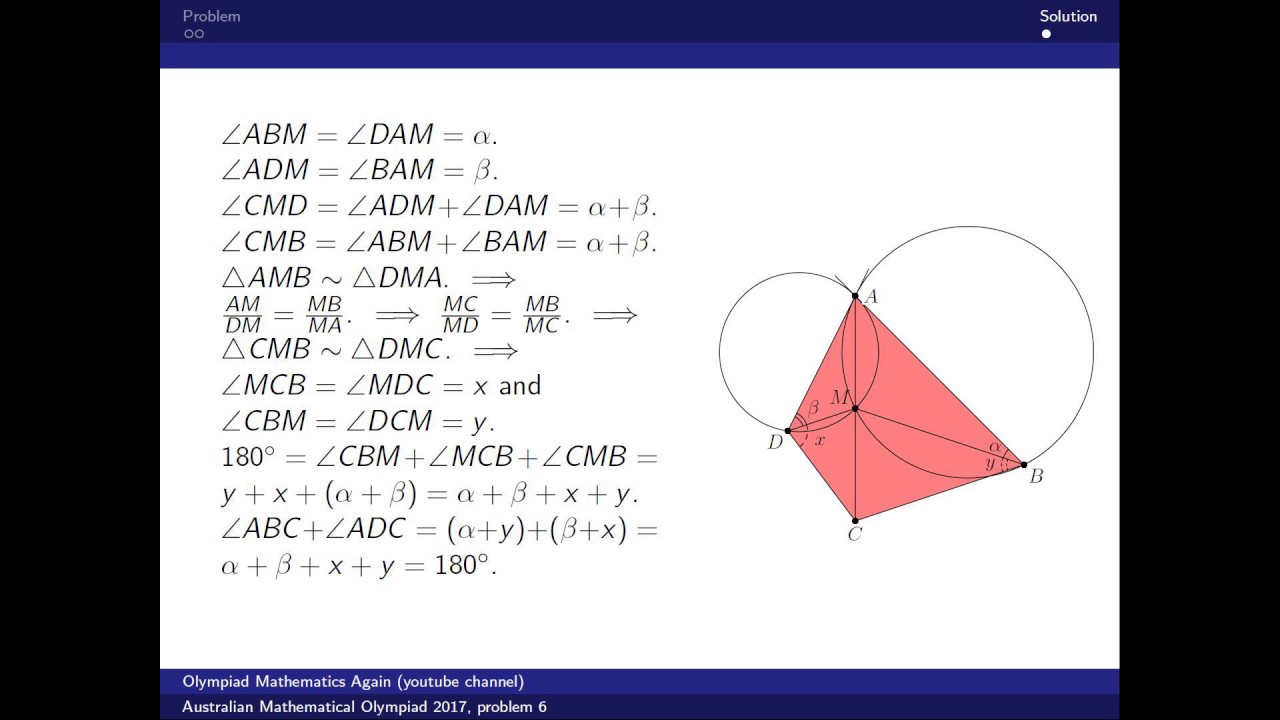 Australian Mathematical Olympiad 2017 Problem 6 geometry YouTube australian-mathematical-olympiad-2017-problem-6-geometry-youtube