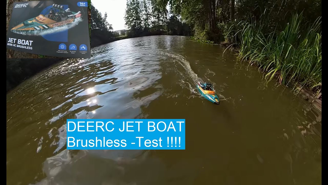 Jet Stream RC Brushless Racing Boot ( DEERC DE95) - Erste Testfahrt mit ...