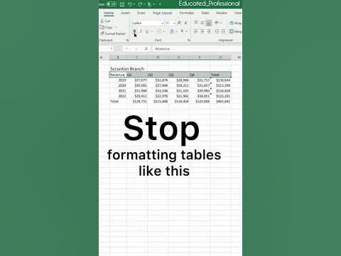 Table Formatting In Excel | Excel Tips & Tricks | Excel Tutorials #excel #exceltips # ...
