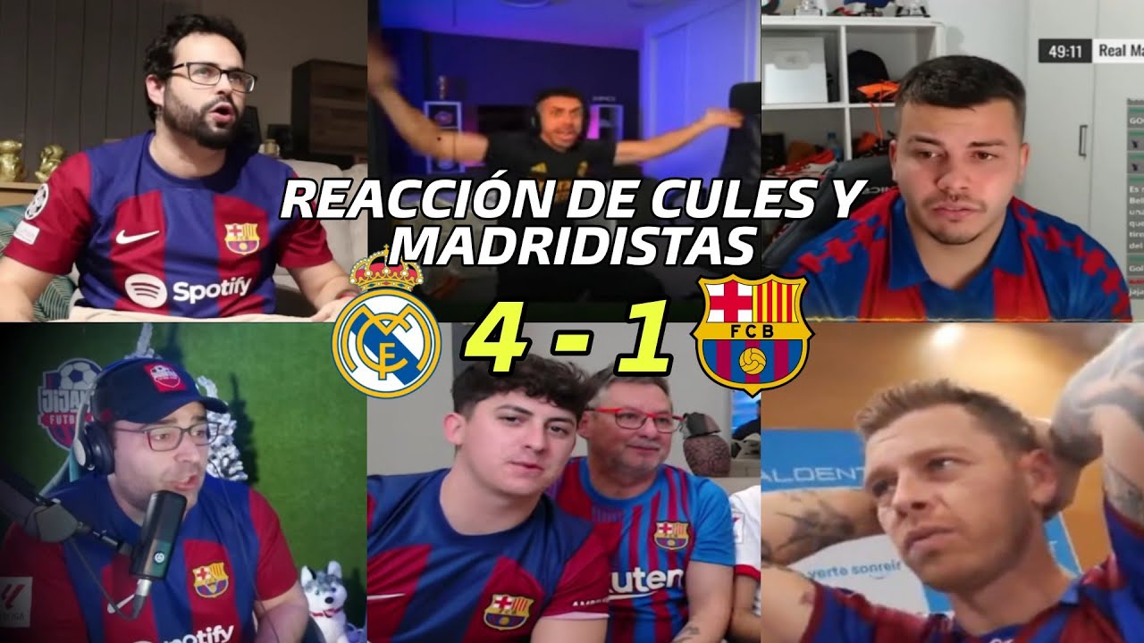 REACCIONES de CULES y MADRIDISTAS a la SUPERCOPA DE ESPAÑA (Real Madrid 4 - Barcelona 1) - YouTube