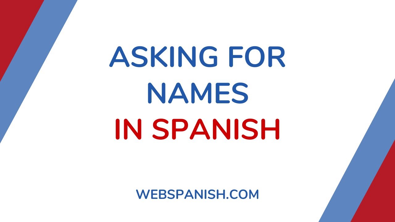 Spanish Lesson: What's your name? How is it spelled? - YouTube