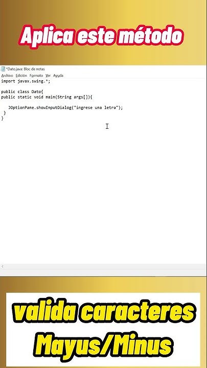 Método para validar caracteres en mayúsculas y minúsculas en java 1/3 ...