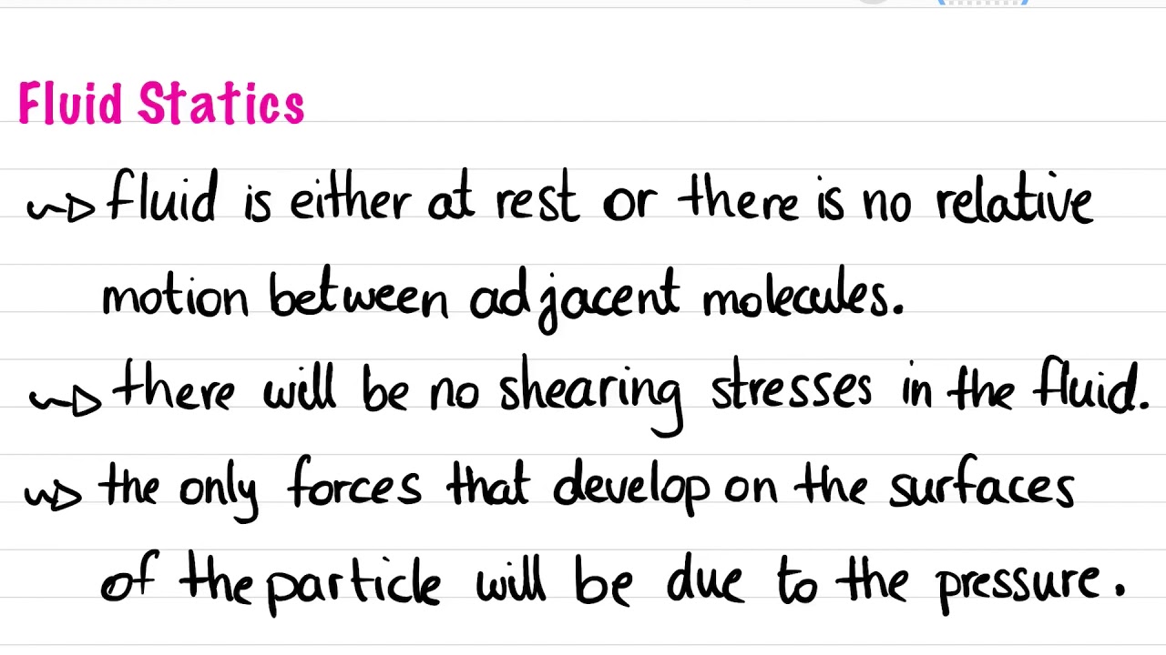 2.2. Fluid Statics, Pressure Variation in a Fluid at Rest, Manometry - YouTube
