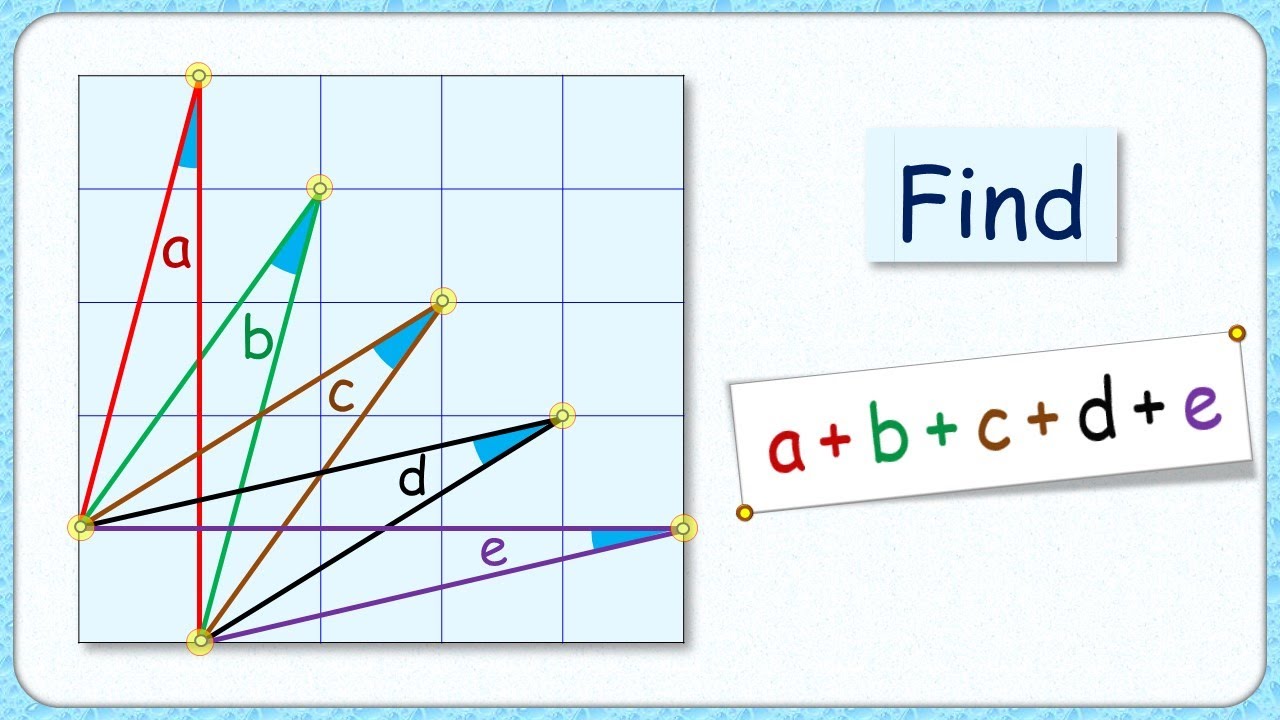 1) Olympiad Qs - find sum of all angles. (5x5 square) #ClassVIII #Math ...