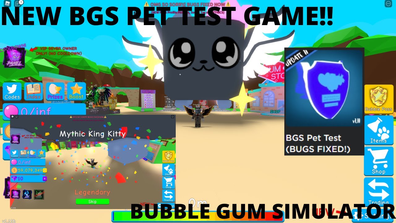 NEW BGS PET TEST GAME!! TEST INSANE PETS!! | Bubble Gum Simulator ...