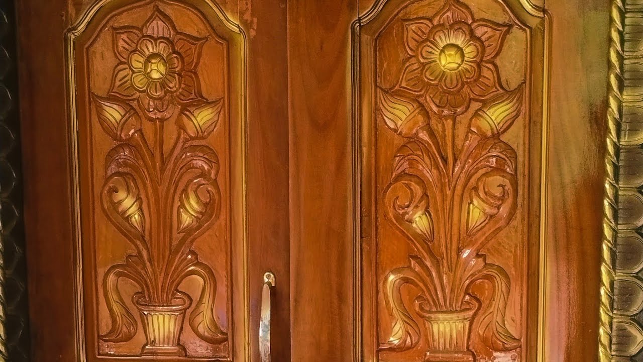 wood door palish wood finising colure panting - YouTube