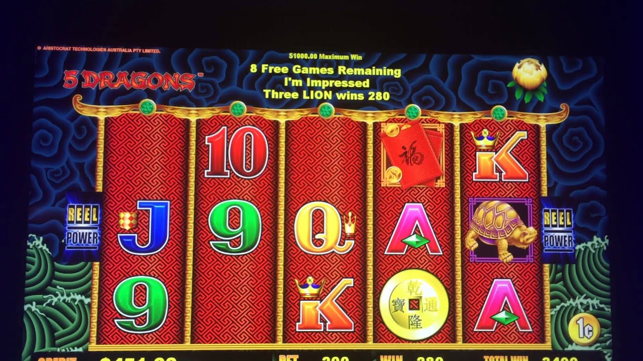 5 Dragons Slot Machine Bonus - YouTube