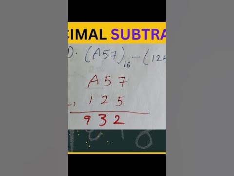 Hexadecimal Subtraction - YouTube