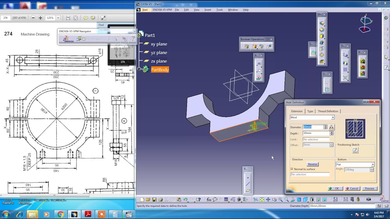 Eccentric strap 2 part 2 catia v5 - YouTube