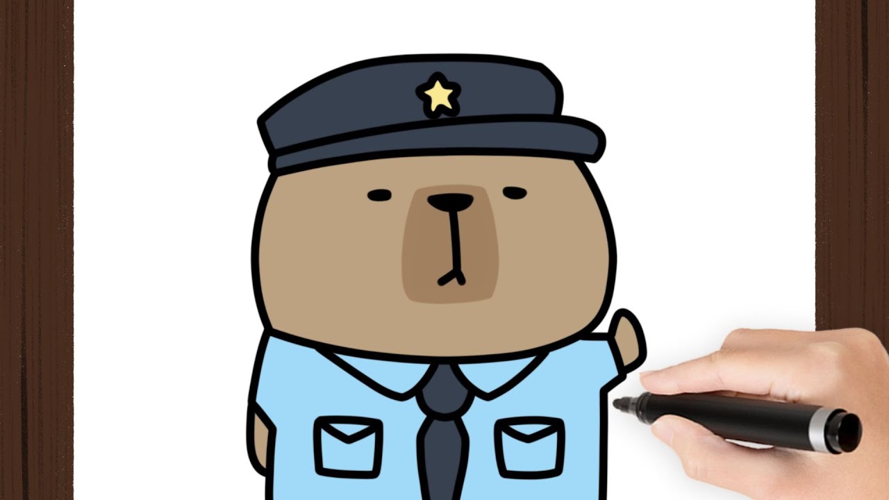 How To Draw a CAPYBARA POLICE KAWAII I Easy - YouTube