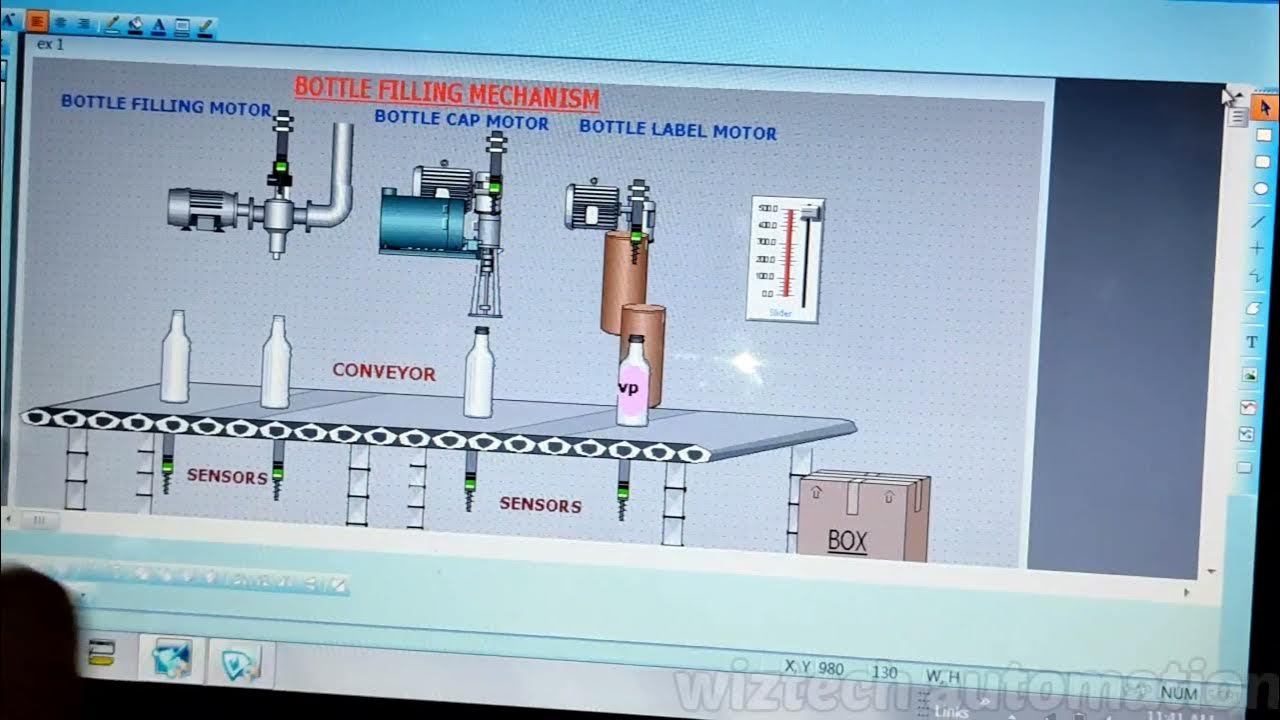 Bottle filling unit scada screen designed by Mr.R.saravanan B.E (wiztech student) - YouTube