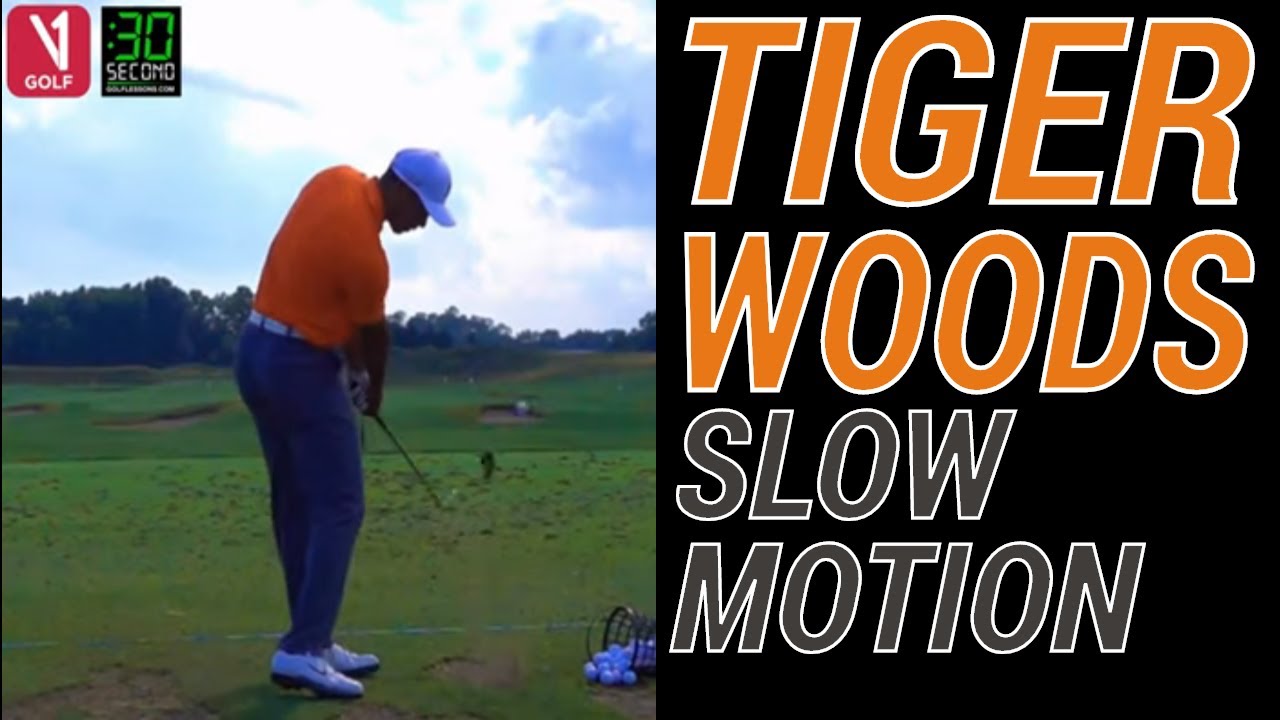 Tiger Woods Golf Swing Slow Motion Down The Line - YouTube