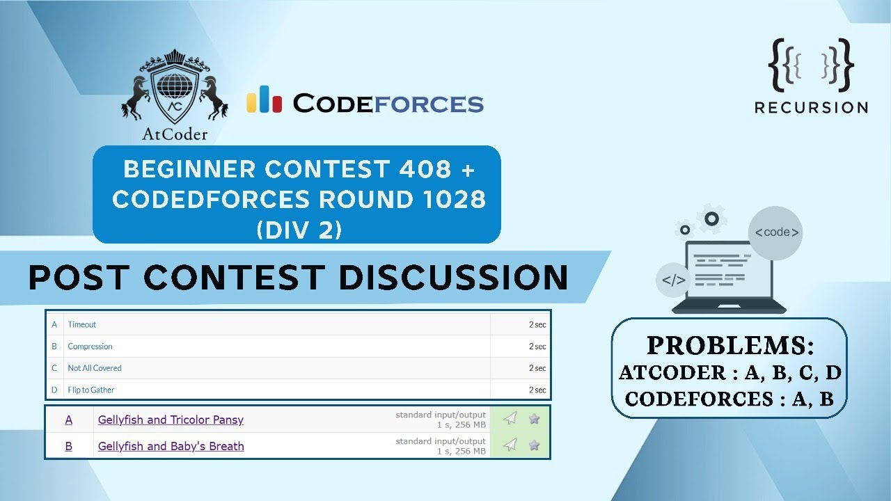 Atcoder Beginner Contest 408+Codeforces Round 1028 (DIV 2) | Post ... Atcoder Beginner Contest 408+Codeforces Round 1028 (DIV 2) | Post ...