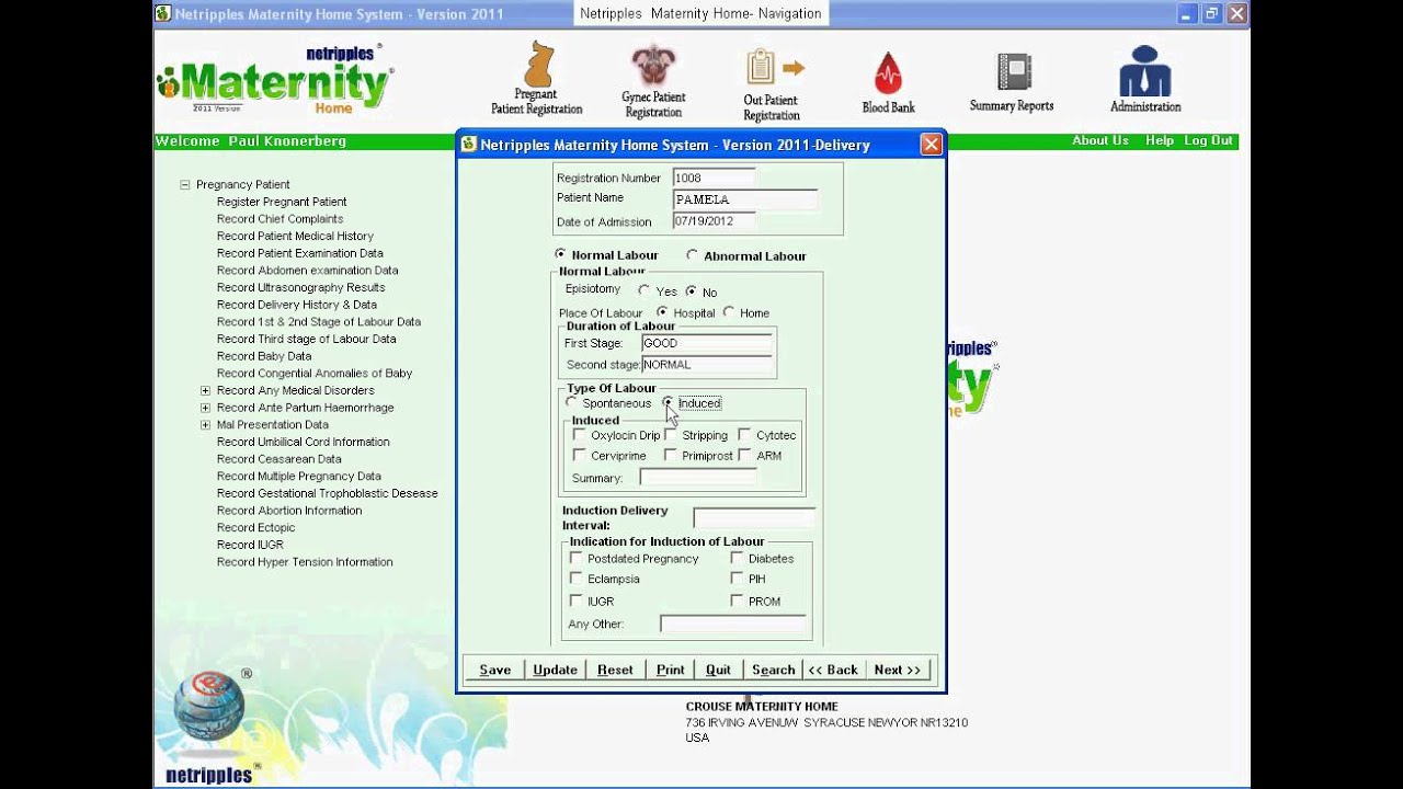 Record Delivery History Data, Maternity Home - YouTube
