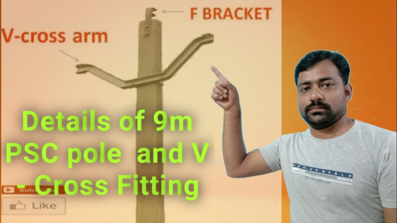 Details of 9 m PSC pole and V - Cross arm fitting - YouTube