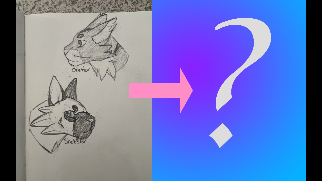 I learned to draw cats: Pt 1 (Onestar and Blackstar) Warrior cats - YouTube