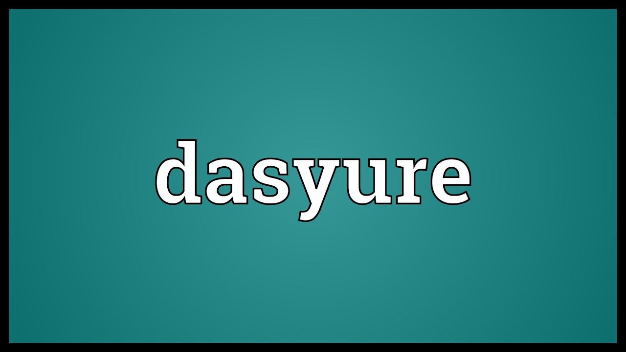 Dasyure Meaning - YouTube