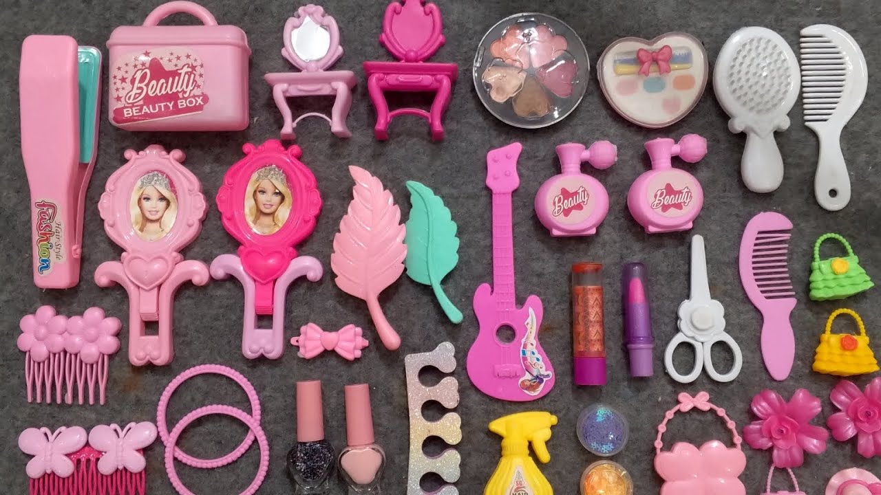 4 Minutes Satisfying with Unboxing Barbie Makeup ASMR | barbie mini ...