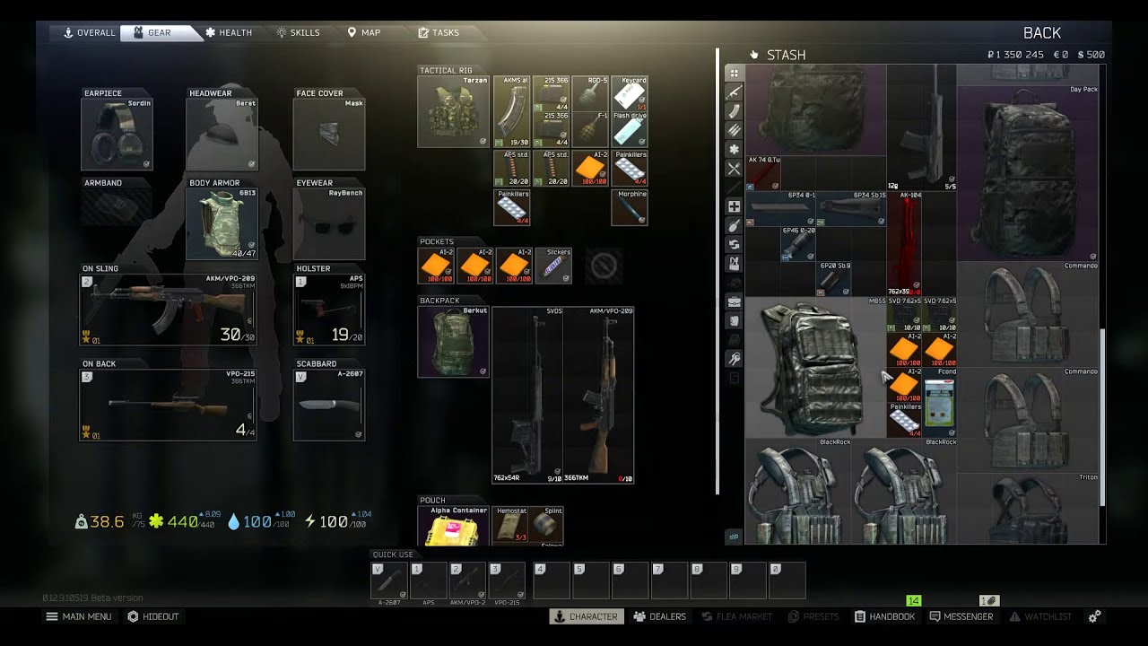 Tarkov, day 4, dealing with the gear fear and pmc,'s first online raid ...