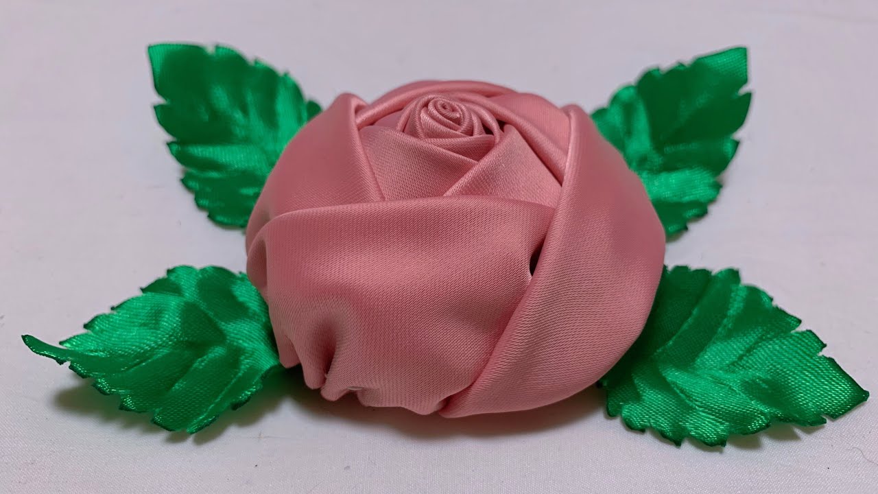 Ribbon flowers how to make: rose from satin ribbon | tutorial | Ribbon ...