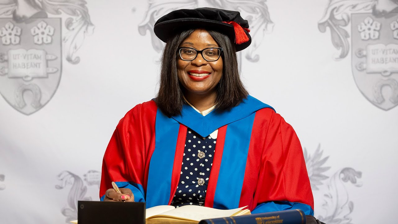 Karen Mae Hill OBE - Honorary Degree - University of Leicester - YouTube