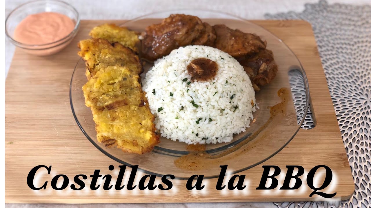 Costillas a la BBQ y Arroz con Cilantro - YouTube