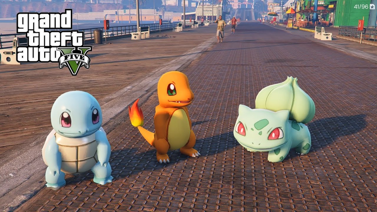 POKEMON SKINS in GTA 5 🔥 Charmander, Squirtle, Bulbasaur - YouTube