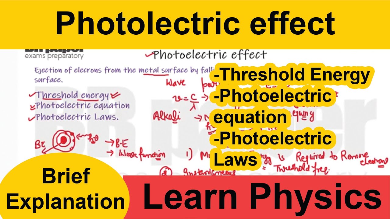 Photolectric effect | Threshold Energy | Photoelectric equation ...