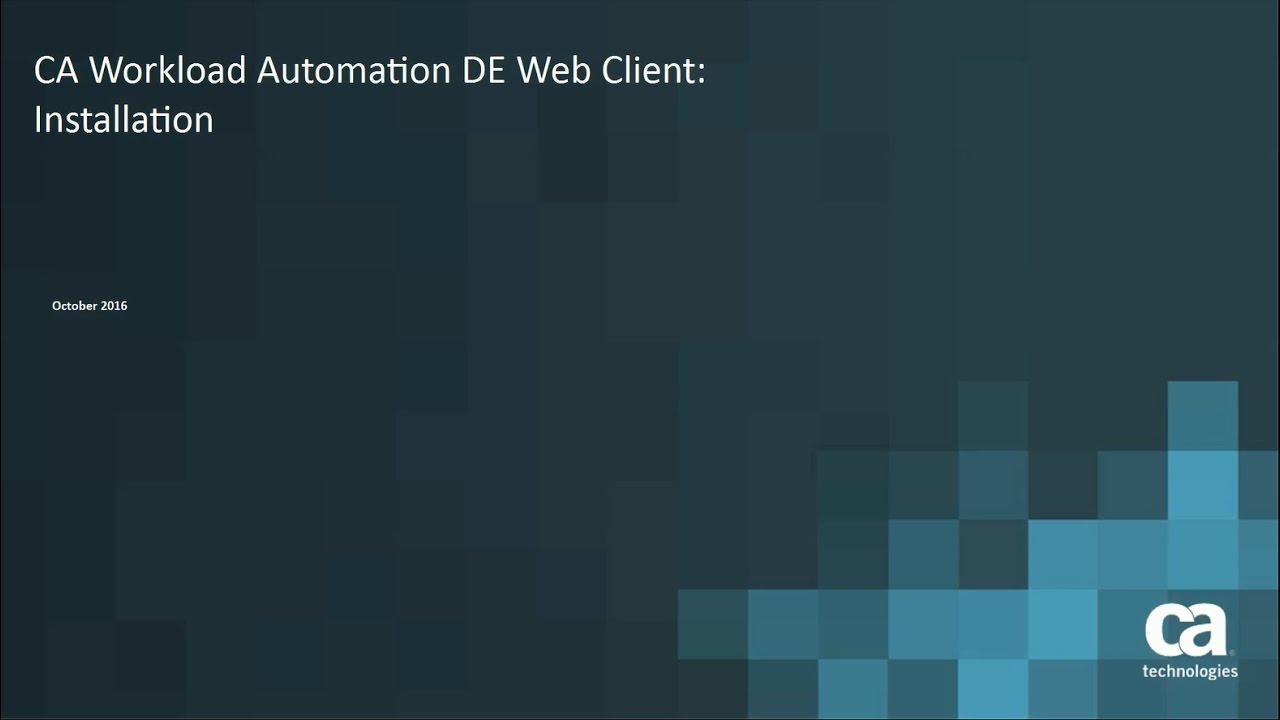 CA Workload Automation DE Web Client: Installation - YouTube