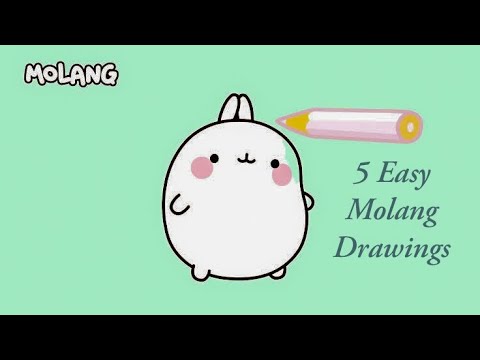 How to draw kawaii molang || 5 Cute molang drawings || easy drawing ...