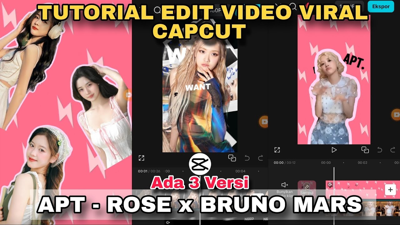 Tutorial Edit Video Viral Tiktok APT - ROSE x BRUNO MARS - YouTube