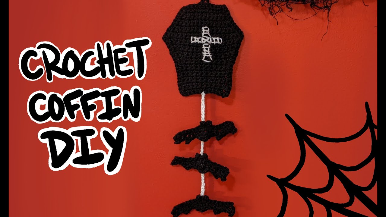 How to Crochet a Coffin + Making a DIY Goth Crochet Wall Hanging ...