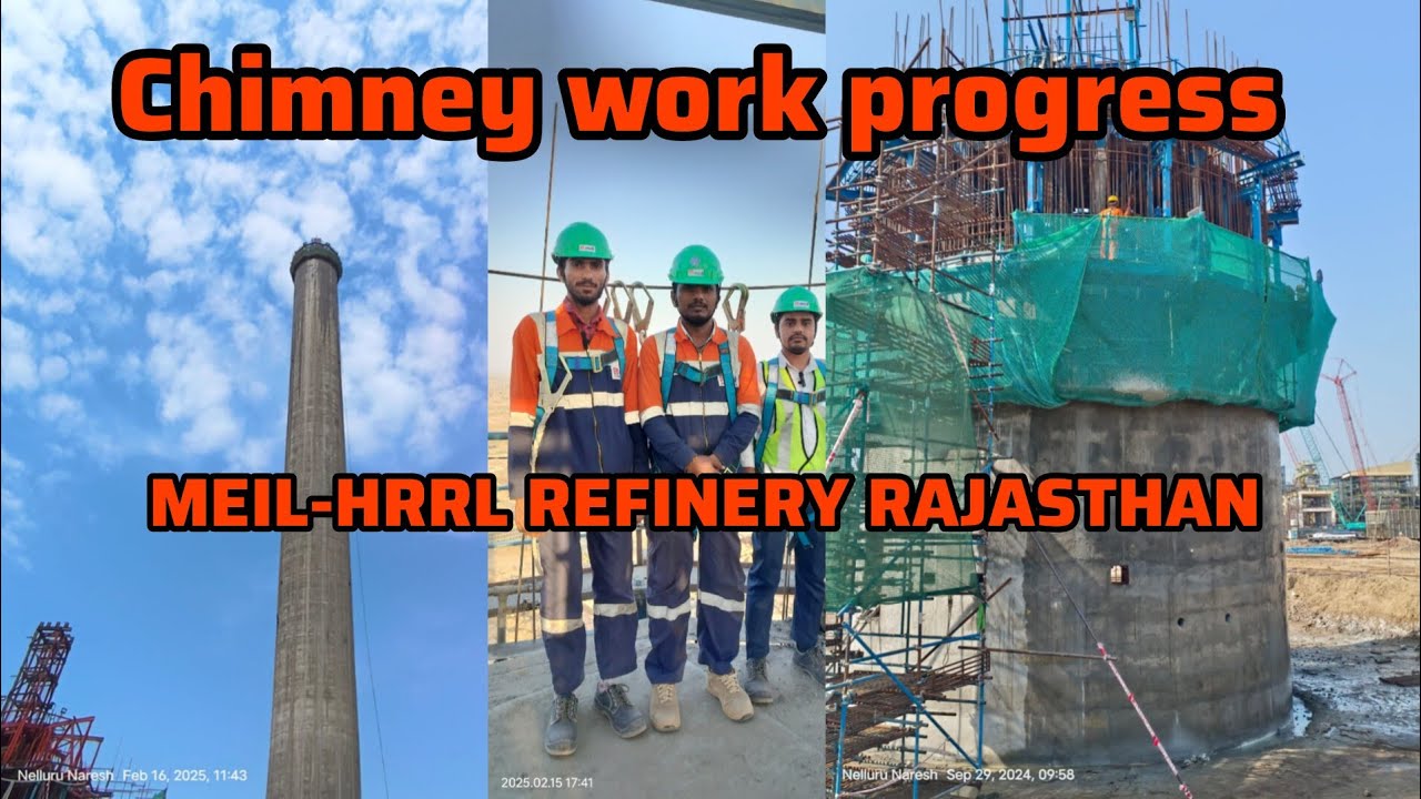 Concrete CHIMNEY Slipform System Chimney work progress Civil ...