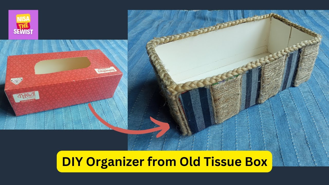 Making an Organizing Tray with Old Tissue Box | Waste Material DIY ...