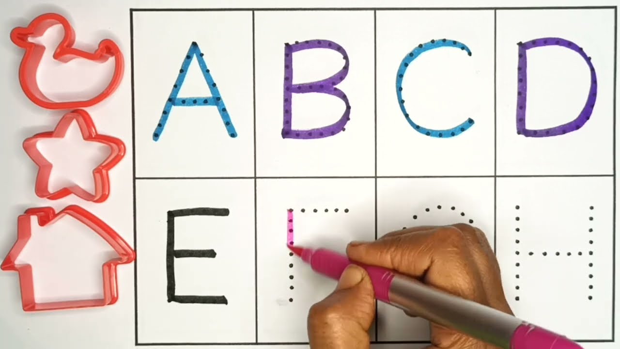 Abcd Dotted Tracing English Alphabet Writing | Preschool abc learning 4 ...