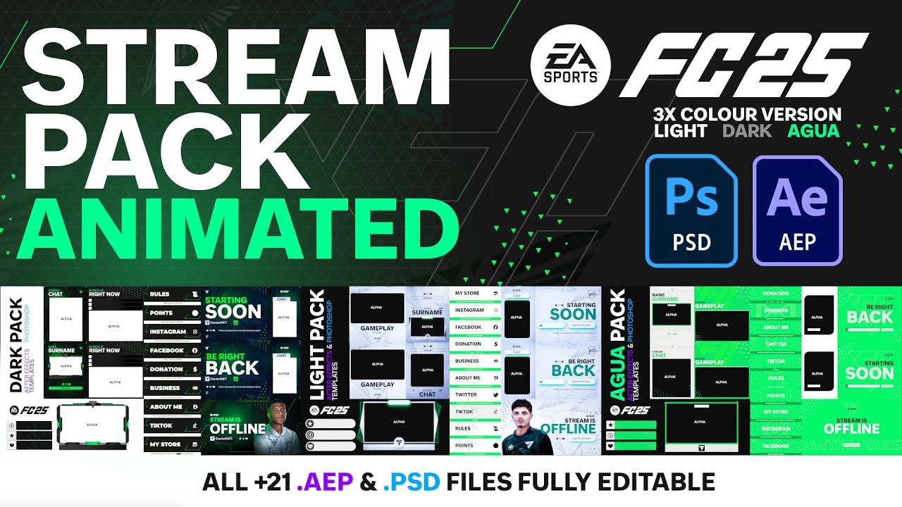 EAFC 25 GFX PACK | ANIMATED STREAM PACKS - FULLY EDITABLE - YouTube