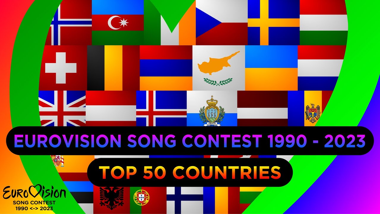 EUROVISION SONG CONTEST - TOP 50 COUNTRIES (1990 - 2023) - YouTube