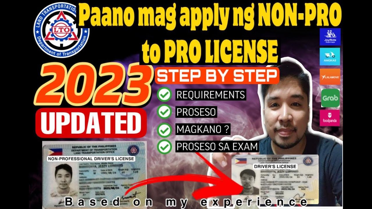 PAANO MAG APPLY NG NON-PRO LICENSE SA PRO DRIVER'S LICENSE 2023 ...