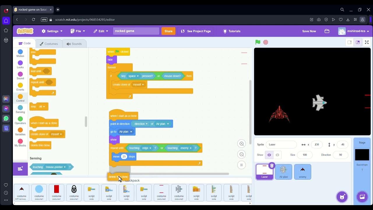how to make rocked game in scratch Part 1 - YouTube