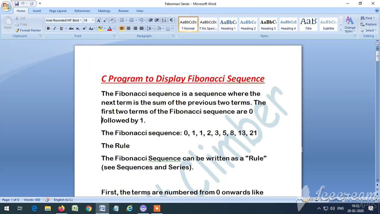 #Fibonacci Sequence || C & C# Program to Display Fibonacci Sequence And ...