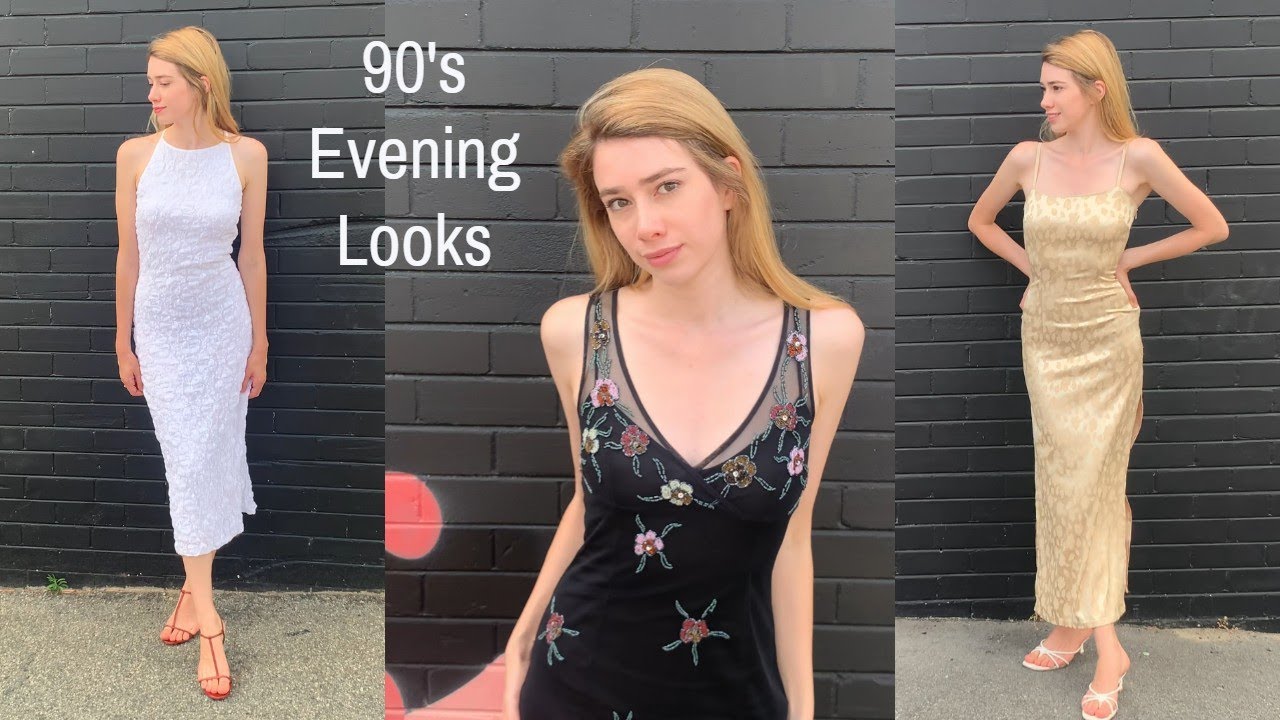 1990's Vintage Evening Dress Collection | 90's Lookbook - YouTube