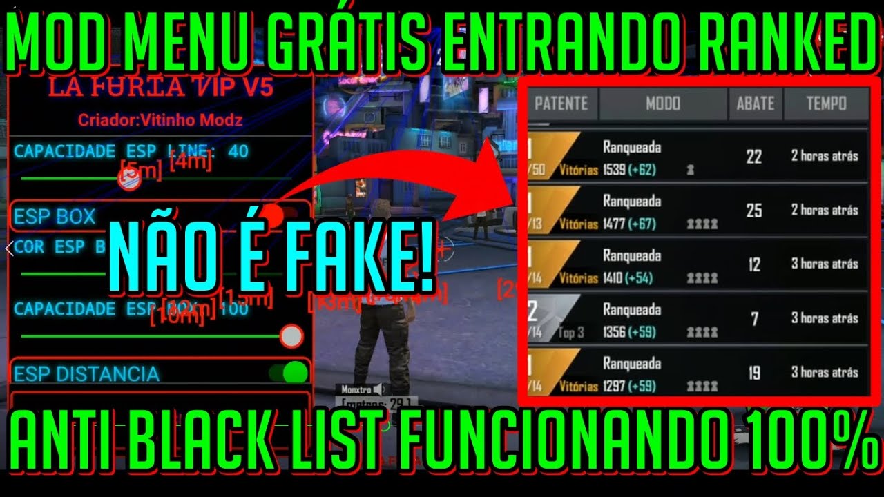 💥 SAIU MOD MENU GRÁTIS 100% ANTI BLACK LIST! 💥TESTE DE RANKEADAS EM ...