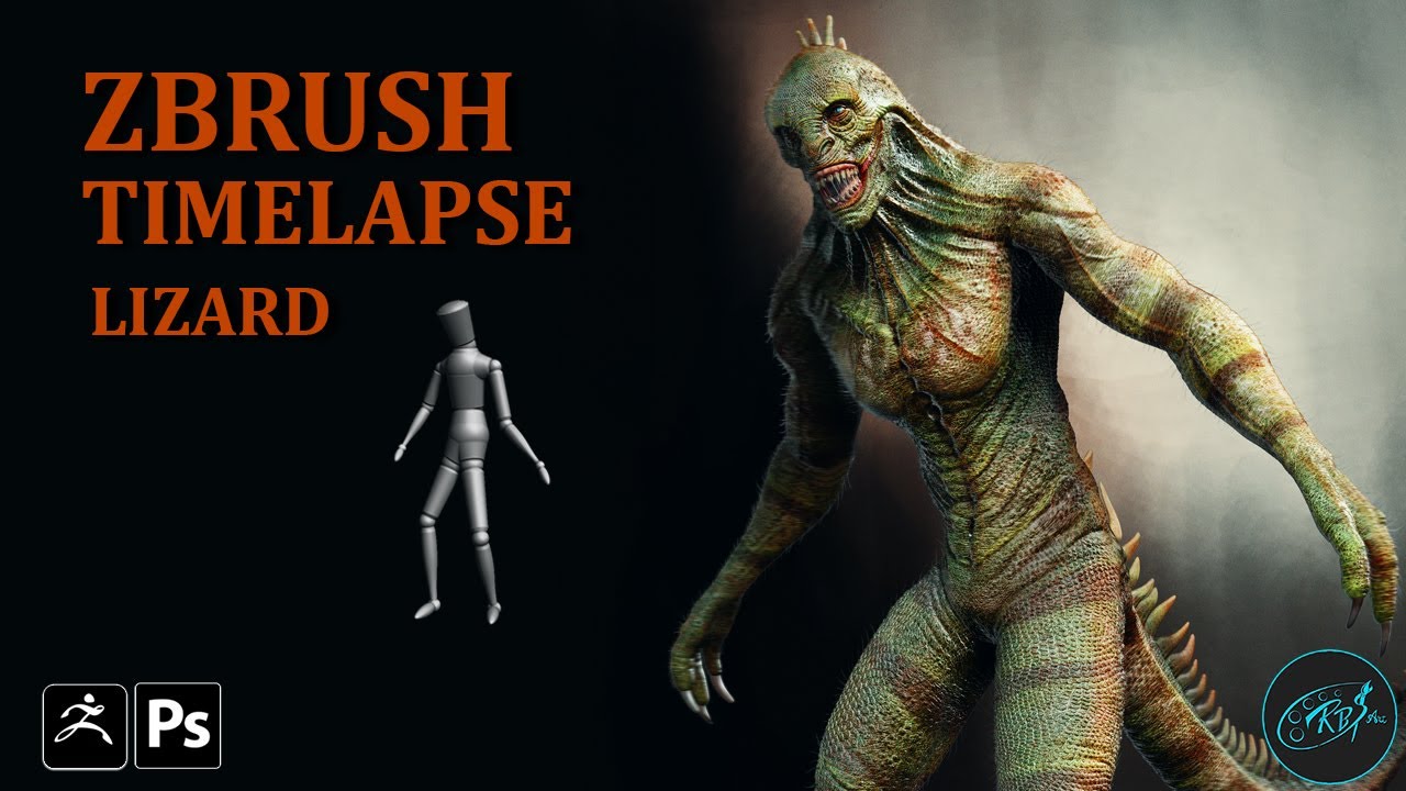 ZBRUSH TIMELAPSE _ LIZARD CREATURE , - YouTube