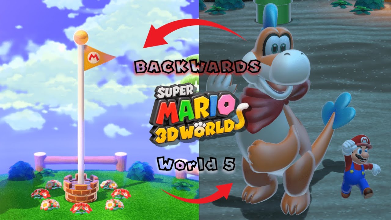 Super Mario 3D World BACKWARDS (World 5) - YouTube