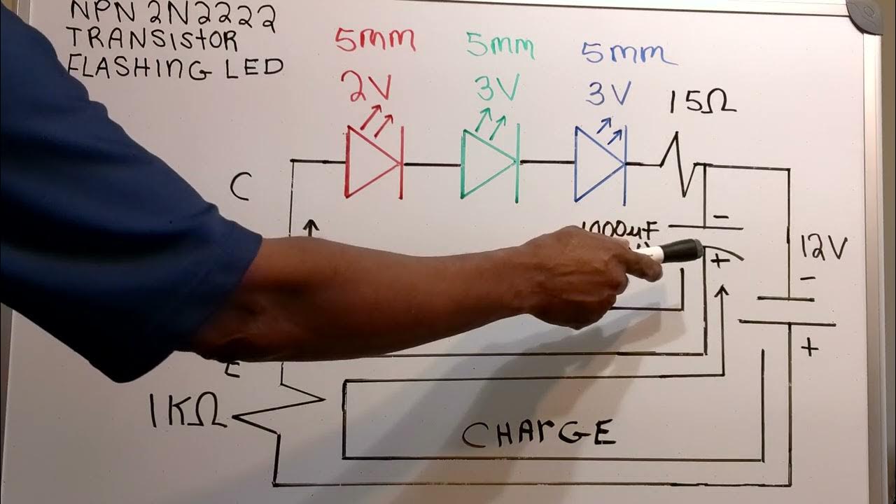NPN Transistor Red, Green, Blue Flashing LED Circuit! - YouTube